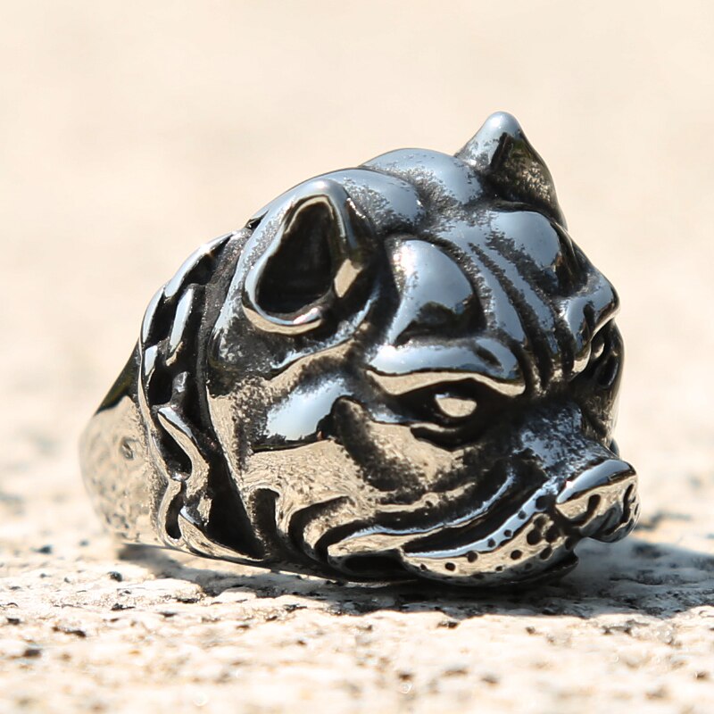 Punk High Polished 316L Stainless Steel Pitbull Ri... – Grandado