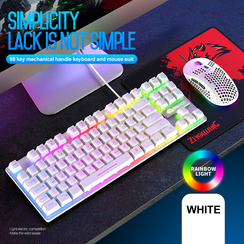 88Keys Wired Keyboards Gaming Mechanical Feeling R... – Grandado