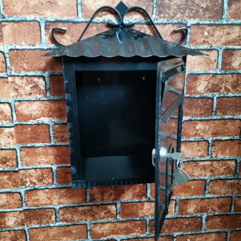 Letter Box, Metal Letter Box Retro Black Vertical ... – Grandado