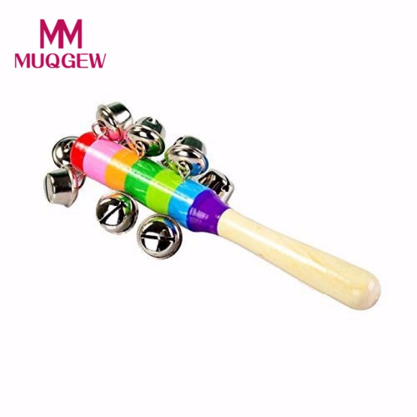 Arc-en-ciel hochet Jingle Handbell cloche en bois ... – Grandado