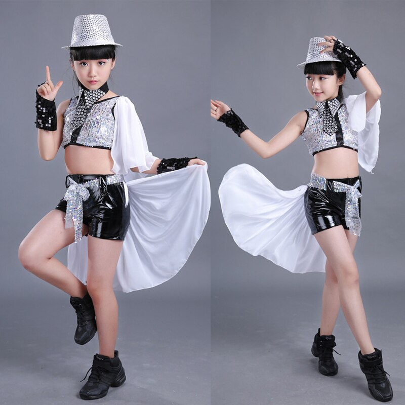 Girls Sequined Modern Jazz Hip Hop Dancewear Tops+... – Grandado
