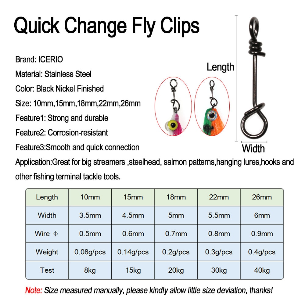 Icerio 50 Stuks Rvs Quick Change Fly Clips Geen Kn... – Vicedeal