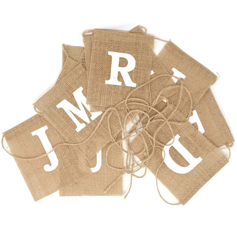 Jute Burlap Just Married Banner Bunting Rustic Mr ... – Grandado