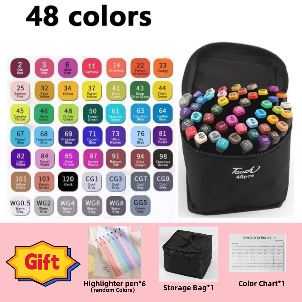24/36/48/60/80/120 Colors Alcohol Drawing Markers ... – Vicedeal