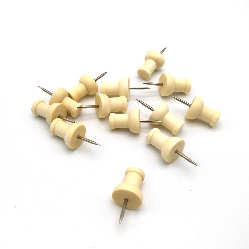 Wooden Push Office Pin School Silver Steel Wooden ... – Grandado