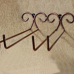 Vintage bronze jern vinglas hængende rack champagn... – Grandado