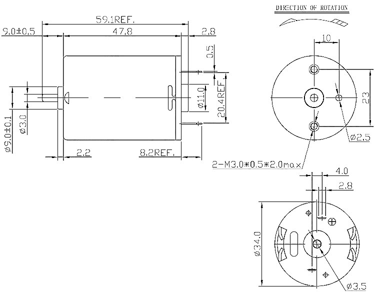 CHR-KD 3448 511S Permanent magnet DC motor 3V 24V ... – Grandado