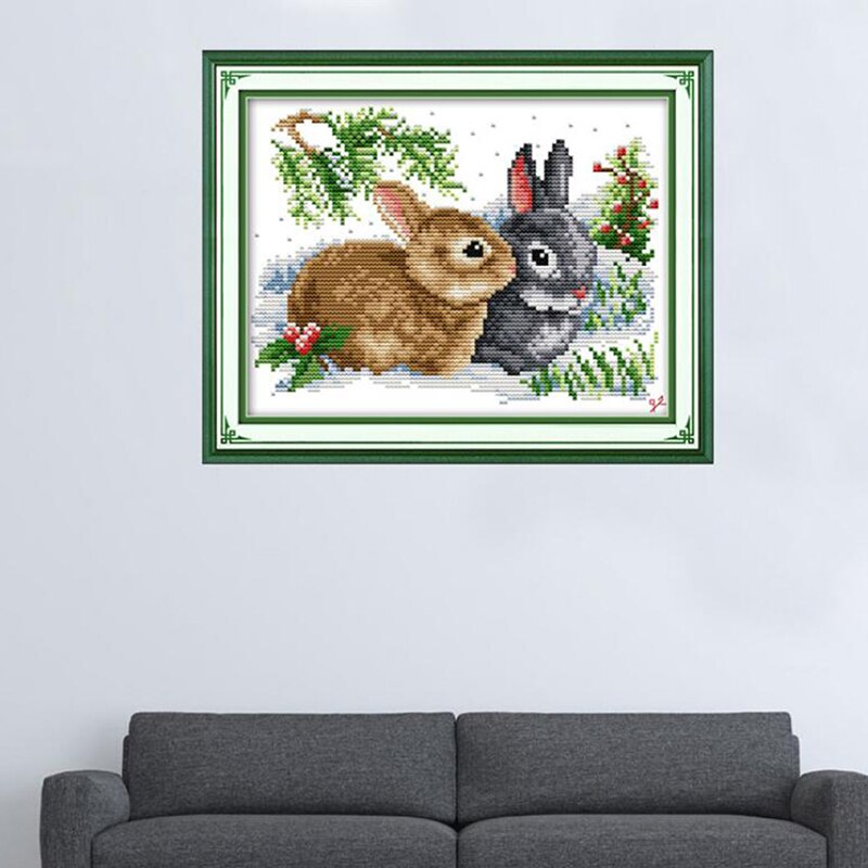Cross Stitch Embroidery Kits Rabbit Animal Cotton ... – Grandado