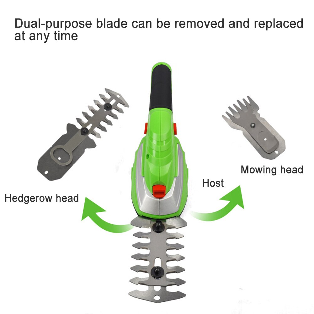 2 in 1 Cordless Rechargeable Garden Grass Hedge Branch Trimmer Pruning ...