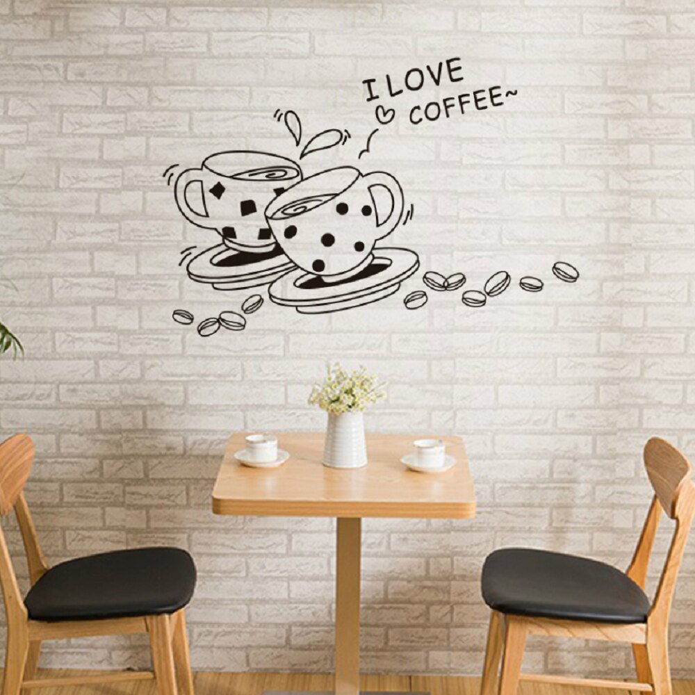 I Love Coffee Wall Decal Removable Cute Coffee cup... – Grandado