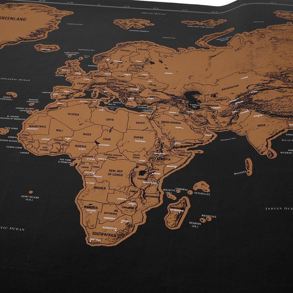 Deluxe Erase World Scratch Map 82.5x59.5cm Room Ho... – Grandado