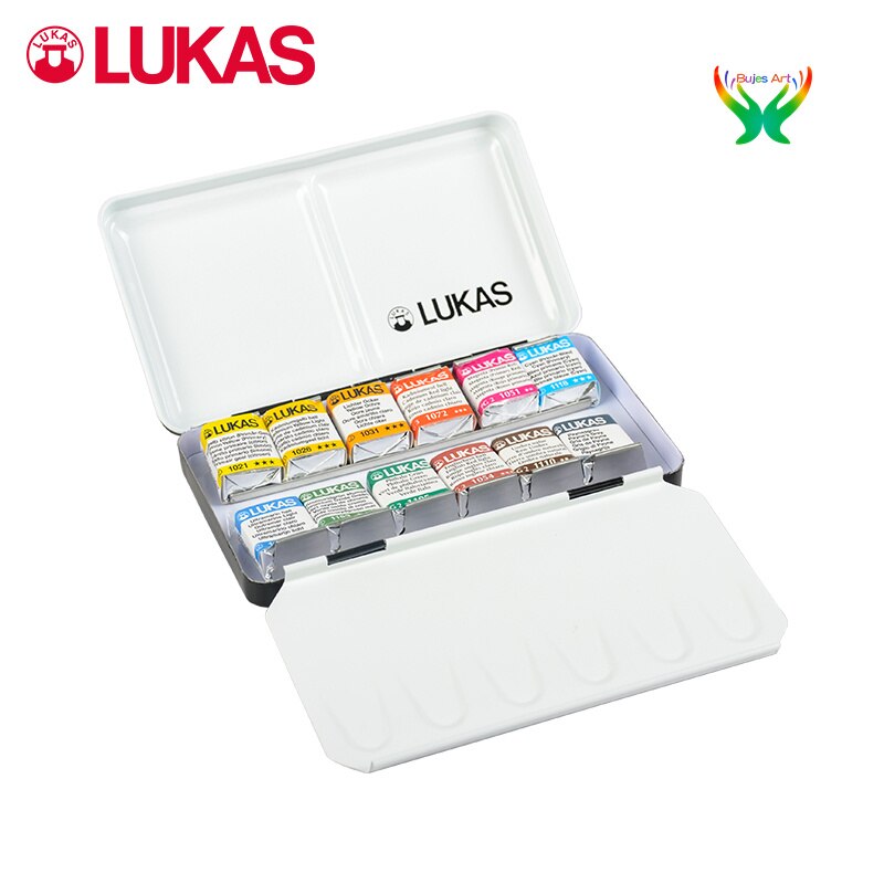 Lukas solid watercolor paint set, 12 color solid p... – Vicedeal