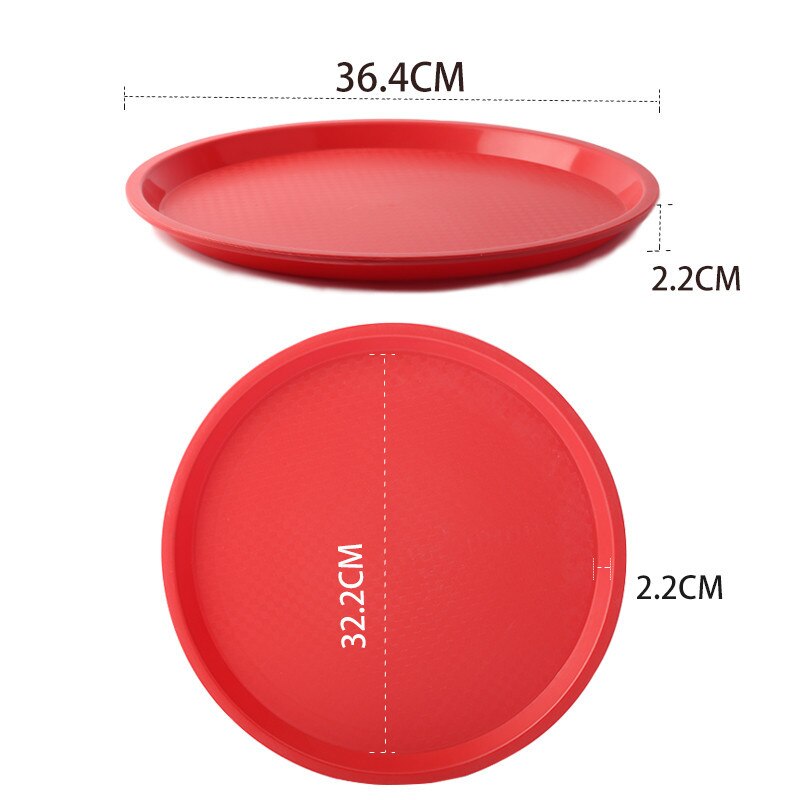 non slip Round Plastic Tray Restaurant Serving Pla... – Vicedeal