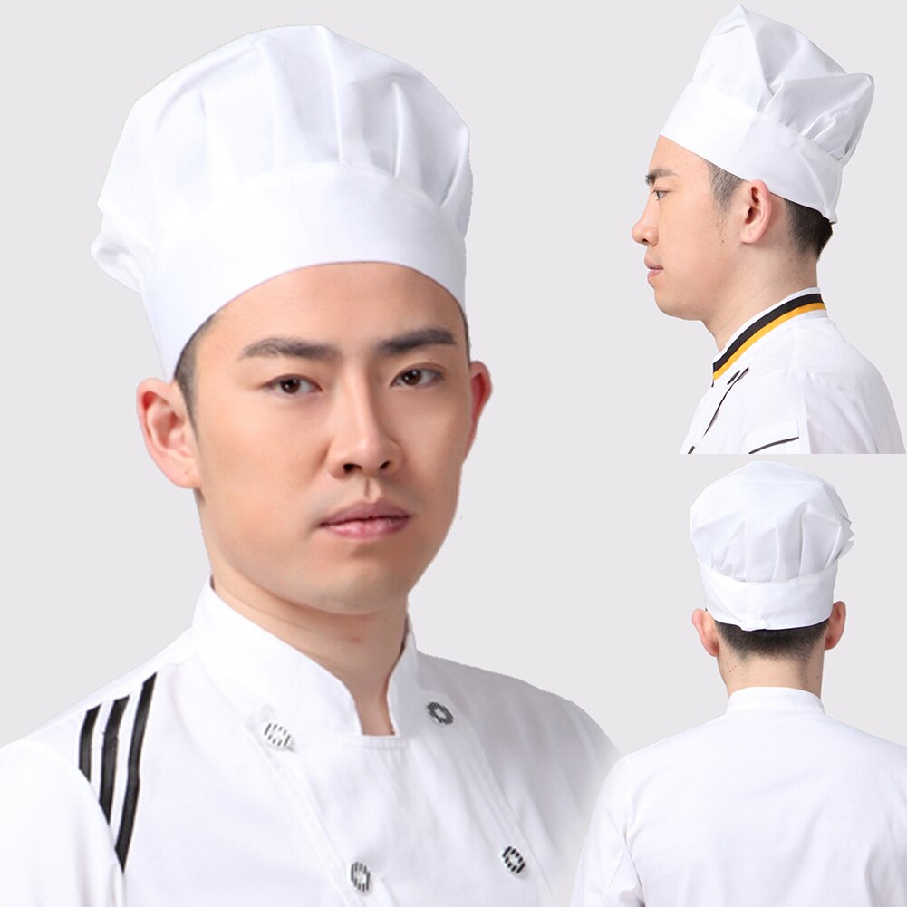 Adult Elastische Witte Chef Hat Baker Bbq Keuken K... – Vicedeal