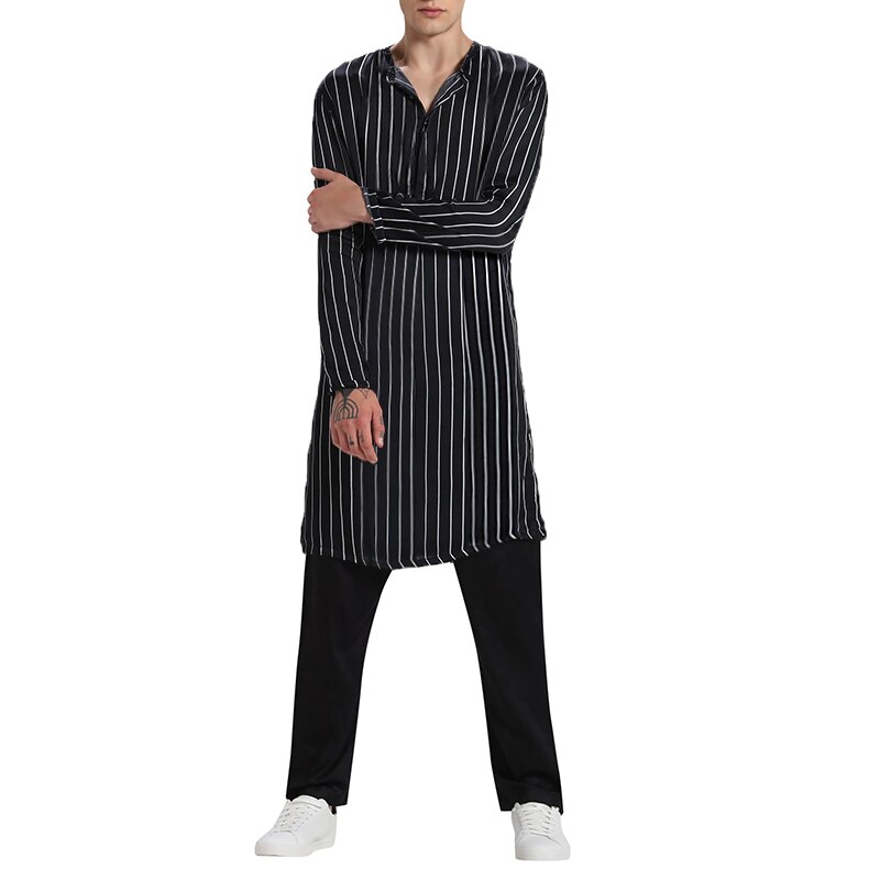 Mannen Lange Shirts Gestreepte Vintage Lange Mouwe... – Vicedeal