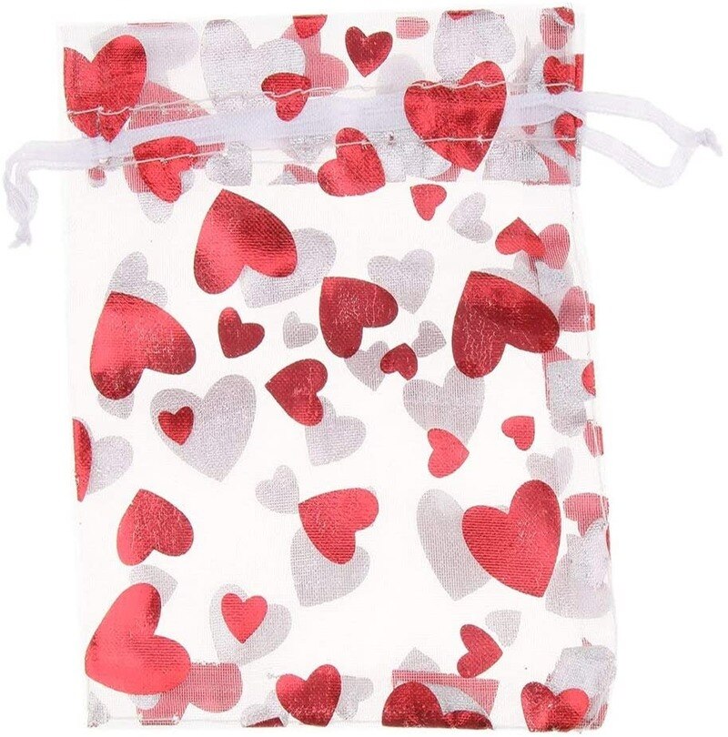 50pcs Love Heart Bags Valentines Day Candy Bag Goo... – Grandado