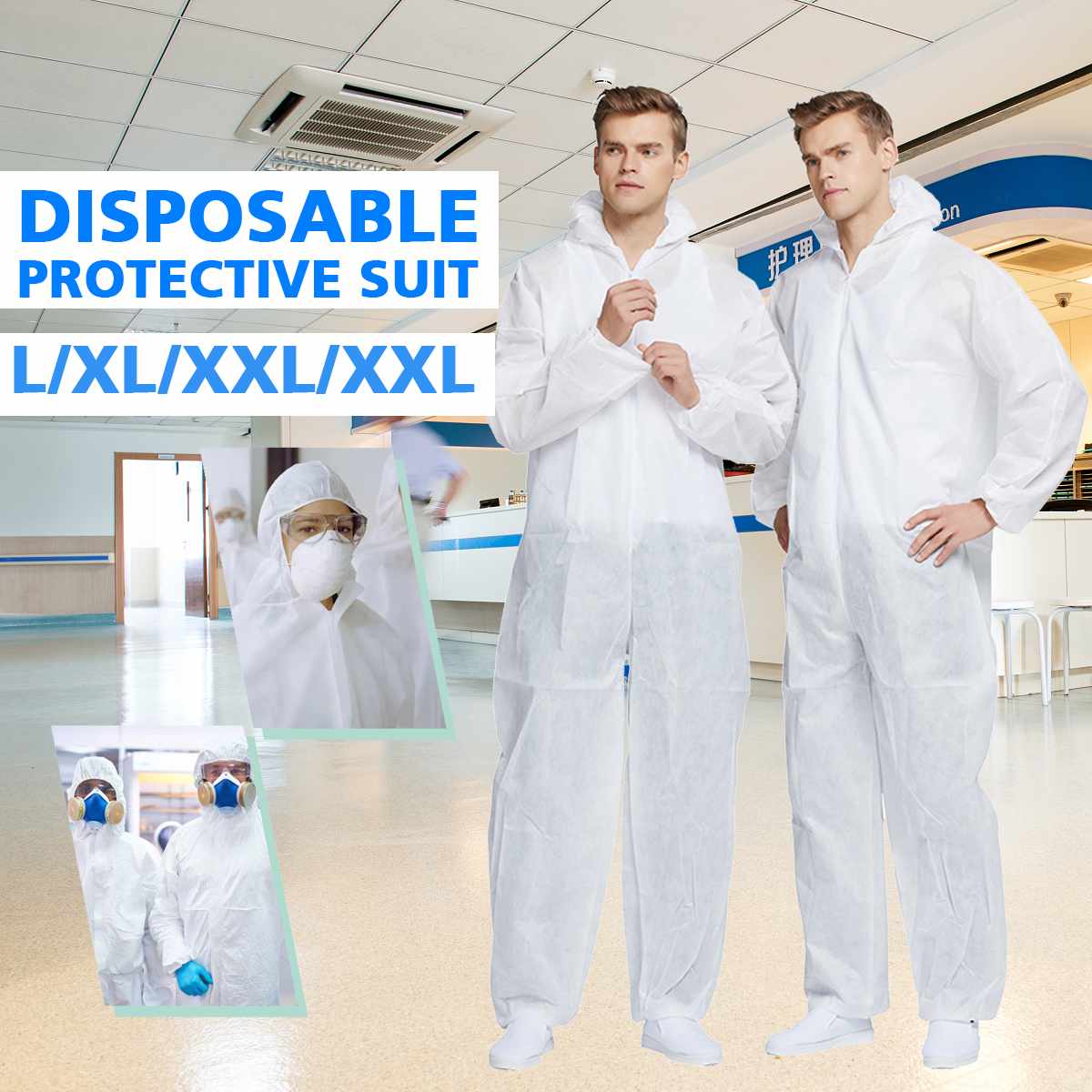 Coverall Hazmat Suit Protection Protective Disposa... – Grandado