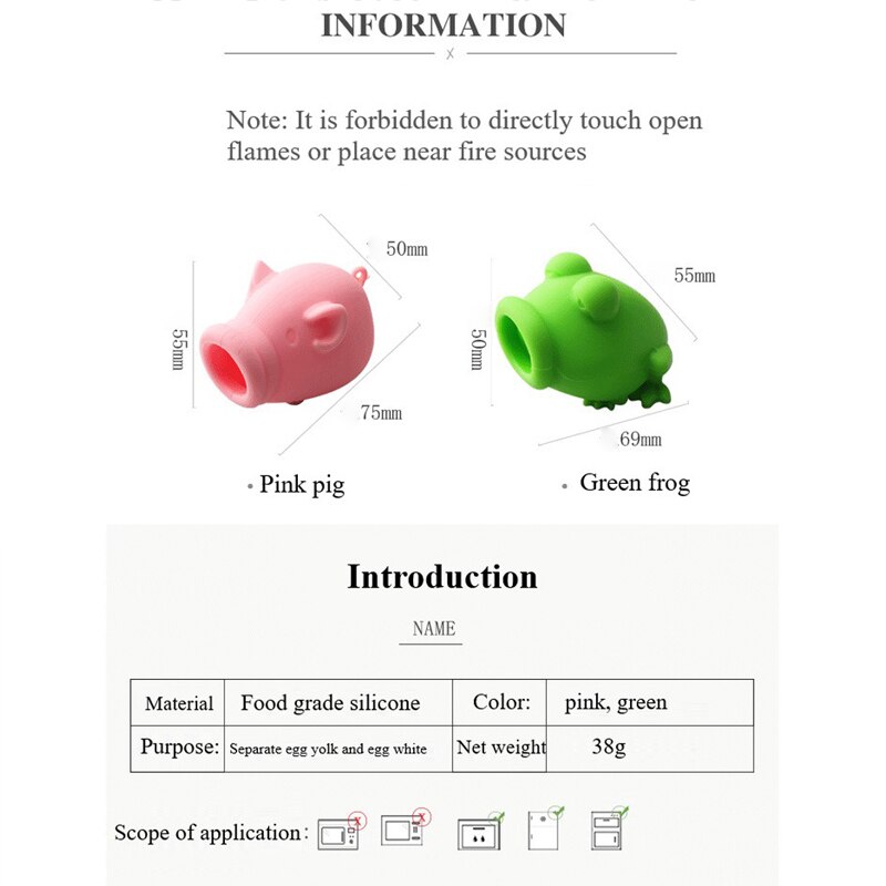 Cartoon Varken Kikker Siliconen Ei Divider Wit Eig... – Vicedeal