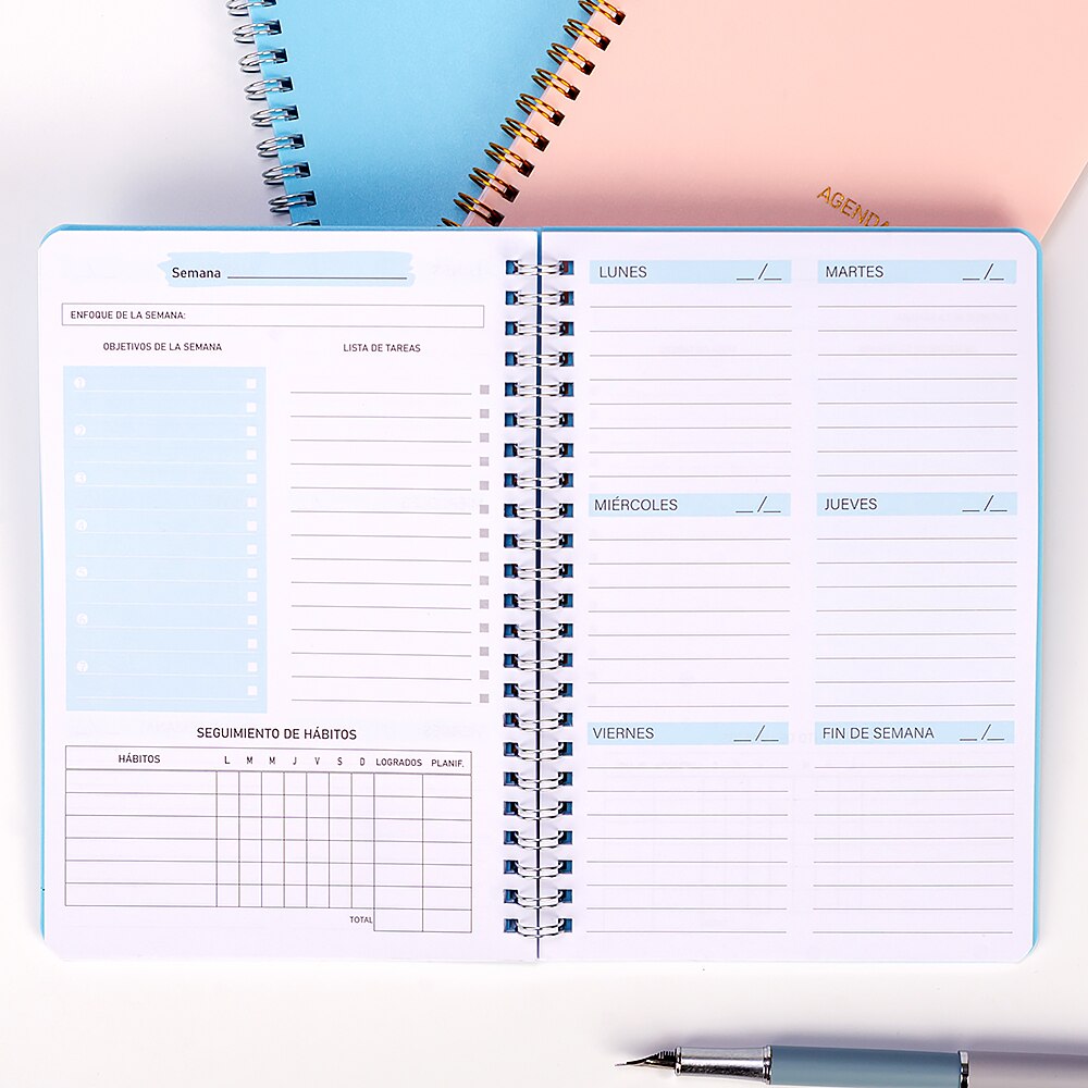 Agendas in Spanish notebook A5 planners daily plan... – Grandado