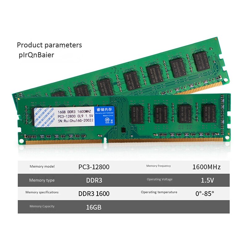 RUICHU for AMD Dedicated Single 16G PC3-12800 DDR3... – Grandado