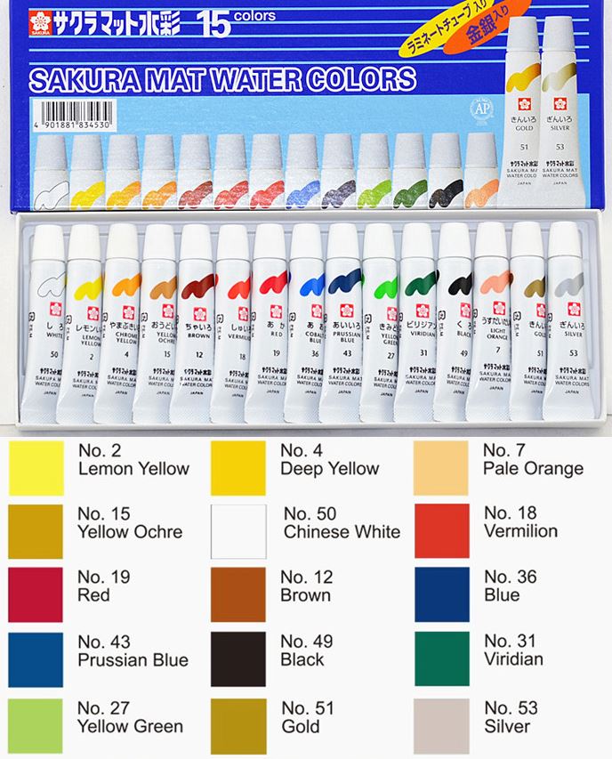 SAKURA MAT WATER COLORS Paint Set Watercolor Pigme... – Vicedeal