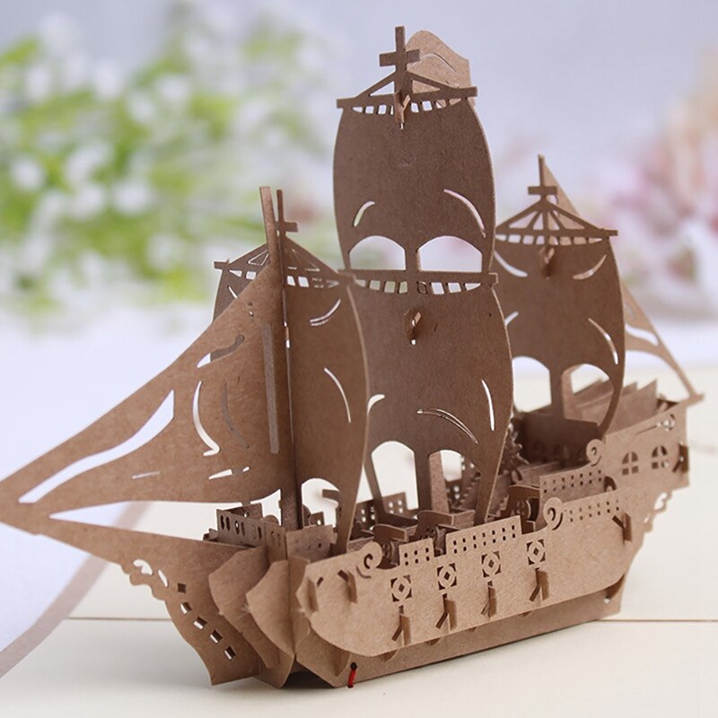 3D Pops Up Card Ship Card Festival Birthday Weddin... – Grandado