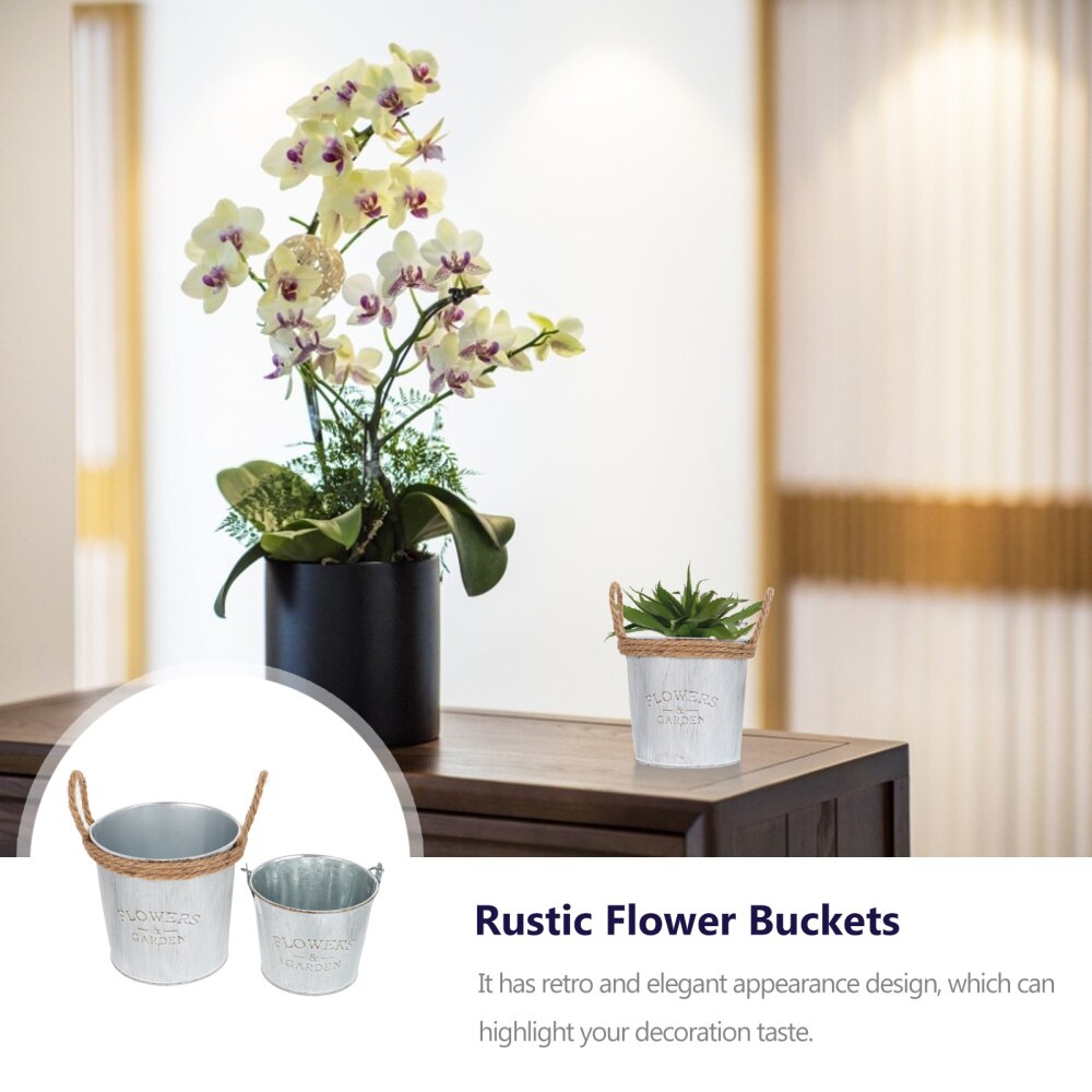 2Pcs Country Vintage Style Rustic Metal Garden Dec... – Grandado