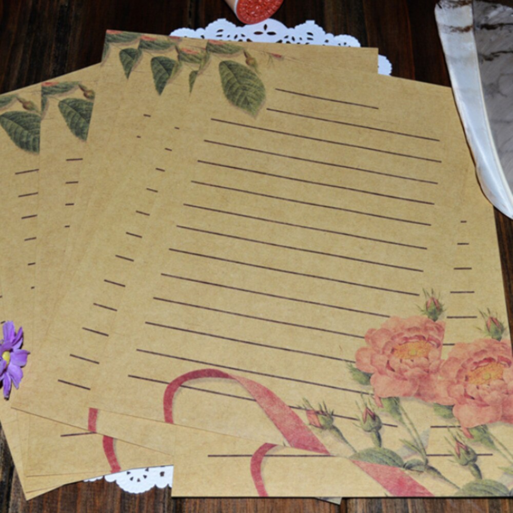 8 Sheet/lot Vintage Letter Paper Cardstock Station... – Vicedeal