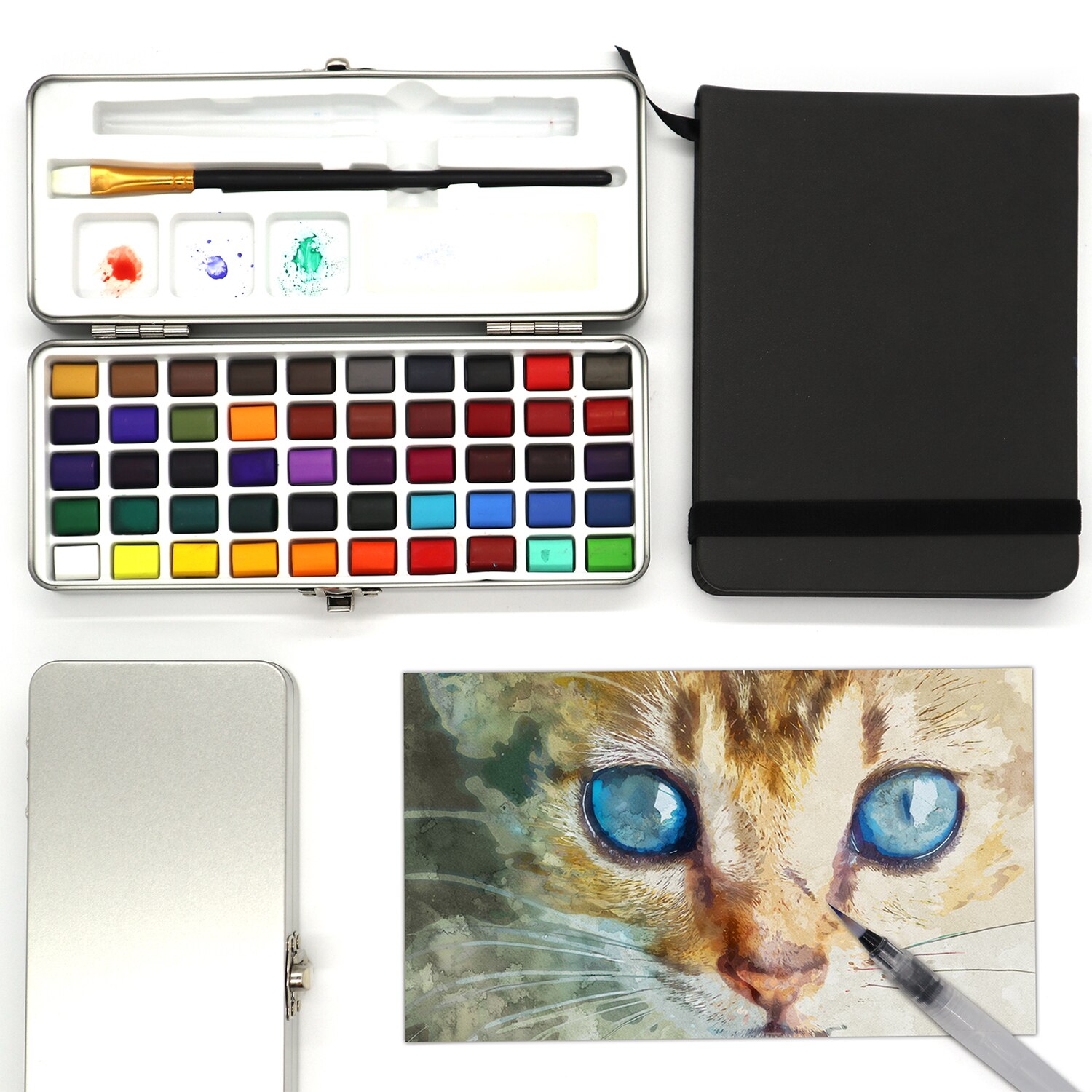 Seam Art 50 Solid Watercolor Set Portable Watercol... – Grandado