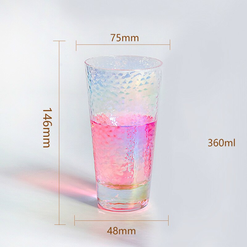 Beautymm Rainbow Colorful Cold Cup Hammer Stripe T... – Grandado