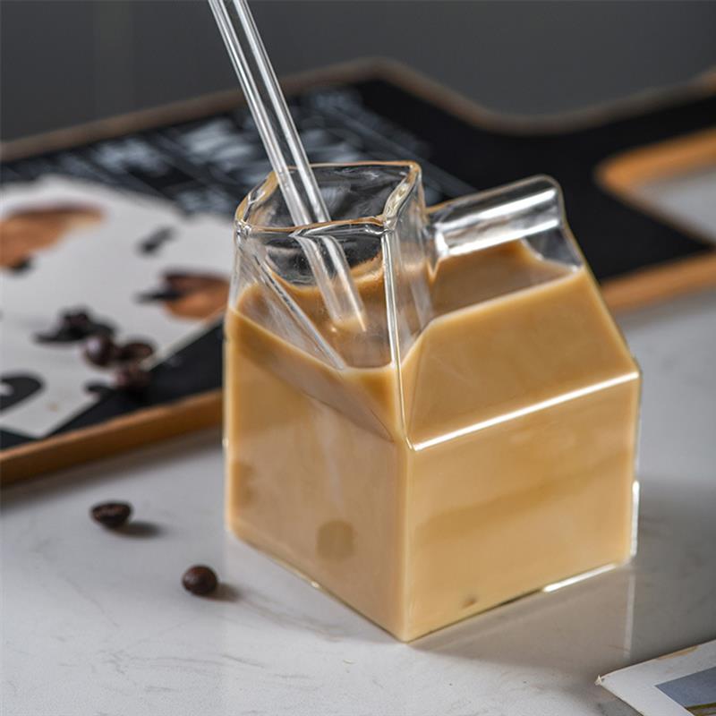 300ml Milk Cup Glass Milk Box Mini Creamer Jug Gla... – Vicedeal