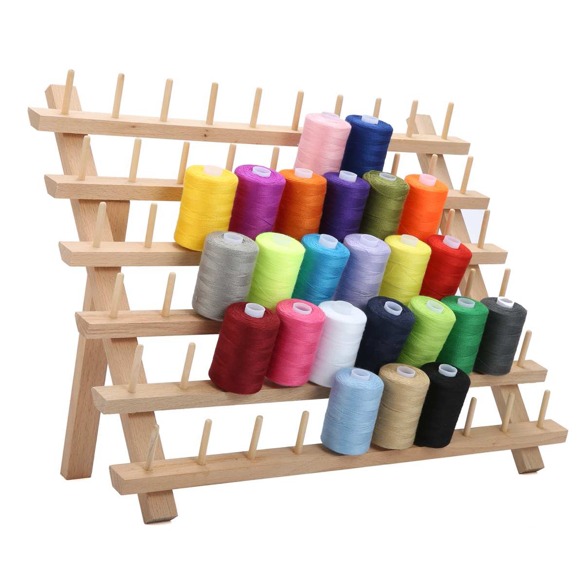 60 Spools Thread Rack Foldable Wood Thread Stand R... – Vicedeal