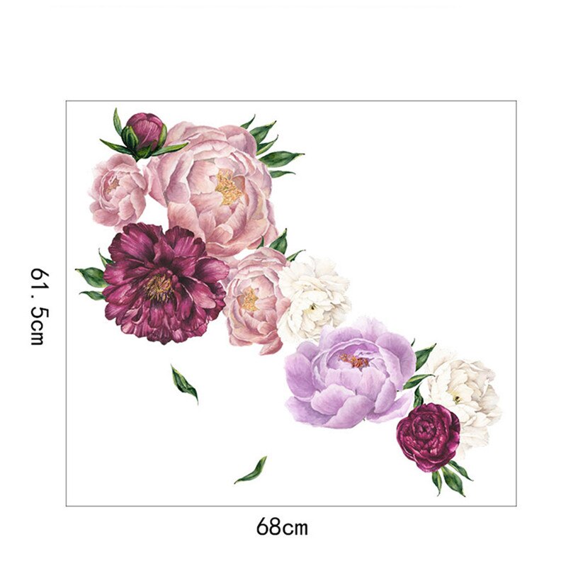 Peony Rose Bloemen Muursticker Art Nursery Decals ... – Vicedeal