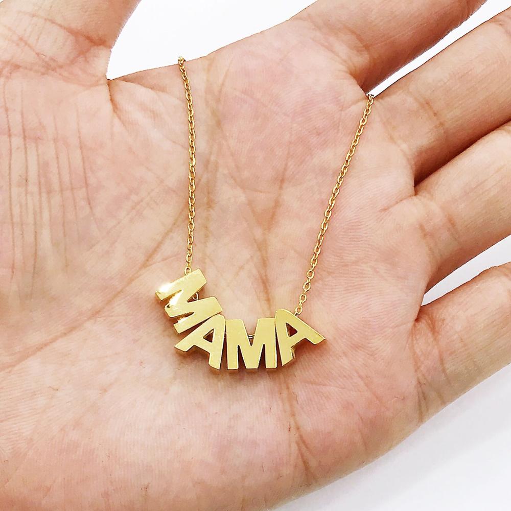 Delicate Letter Mama Necklace Mothers Love Initial... – Grandado