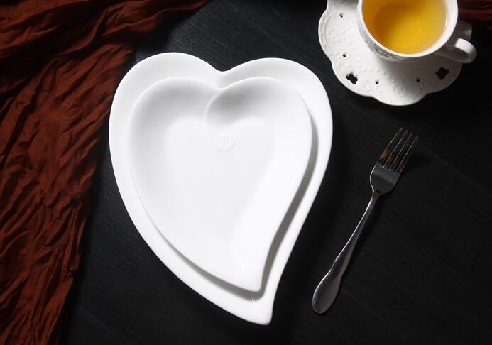 8inch/10inch heart ceramic plate breakfast dinner ... – Vicedeal