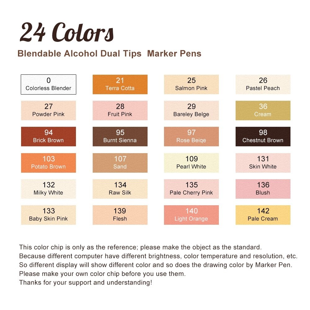 TouchFIVE Künstler Marker Stifte 24 Farben Blendab... – Vicedeal