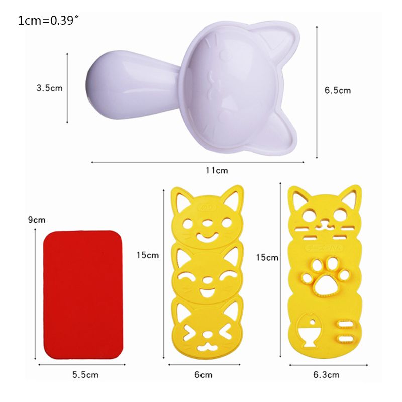Cute Cat Onigiri Rice Ball Sushi Mold Decor Cutter... – Grandado