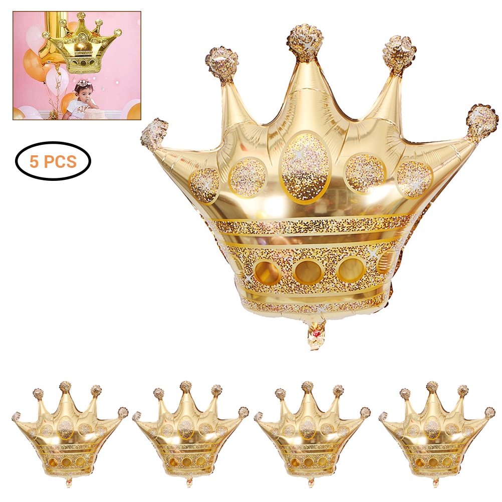 5Pcs Large Gold Crown Foil Balloon Bar King Happy ... – Vicedeal