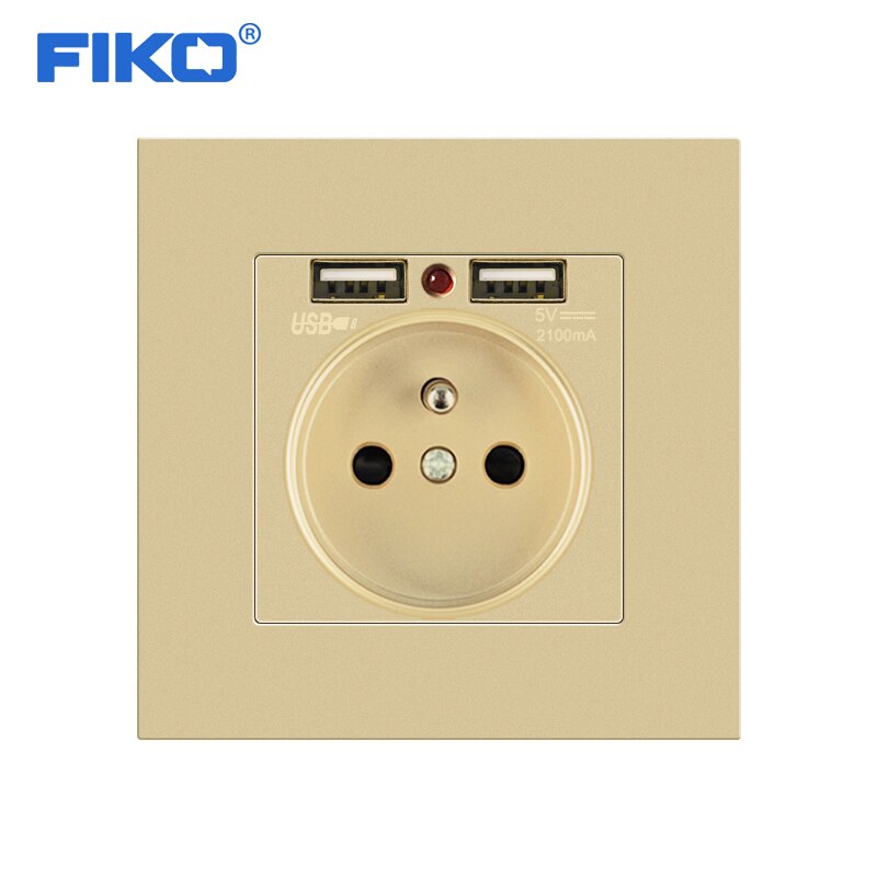 FIKO 16A EU French wall power standard with USB, G... – Grandado