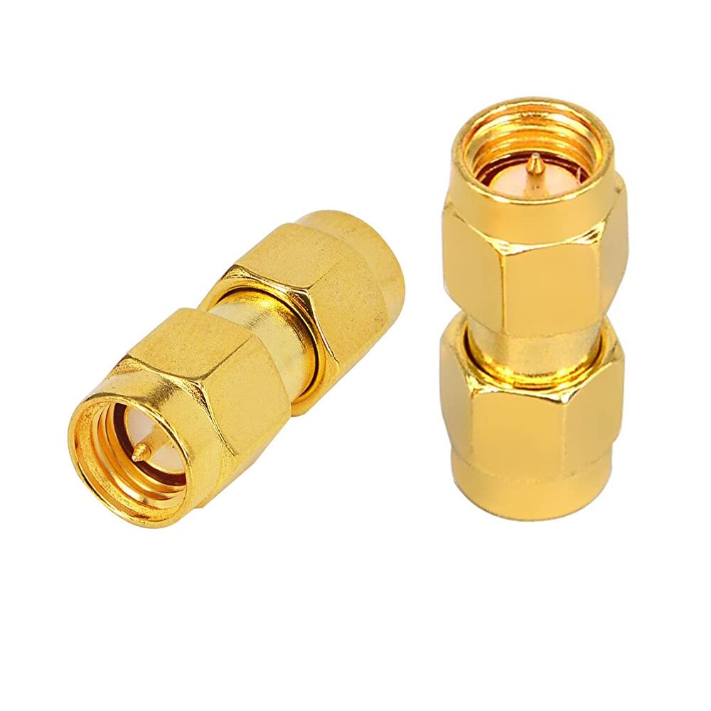 5 pcs Gold Tone SMA Male to SMA Male Plug RF Coaxi... – Grandado