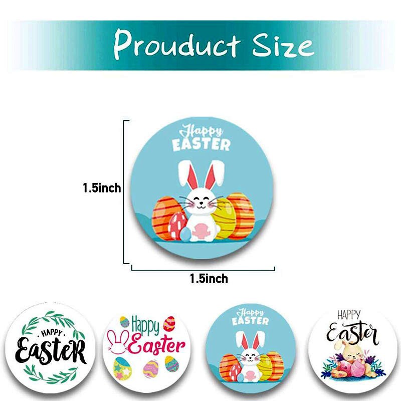 100-500pcs HAPPY EASTER Easter Toys Stickers Seali... – Grandado