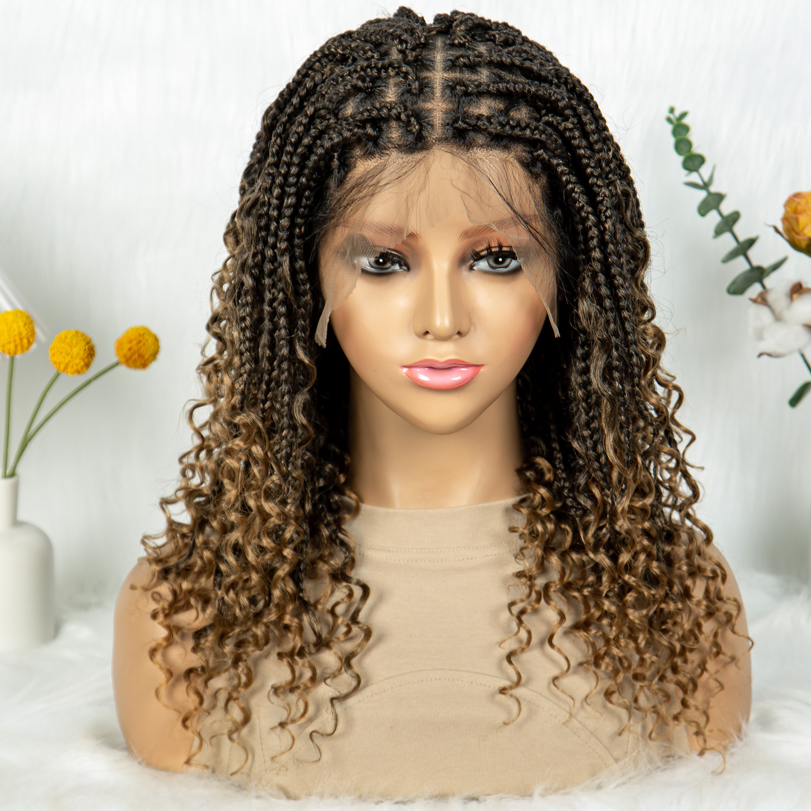 Kima Short Bohemian Box Braids Braided Wig Full La... – Grandado