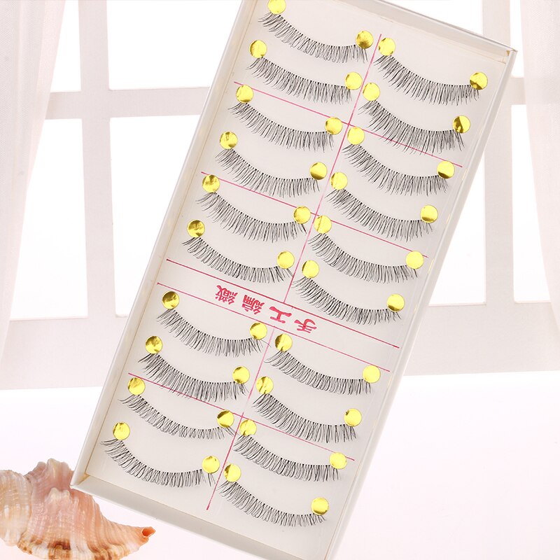 10 Pairs Makeup Handmade Natural False Eyelashes S... – Grandado
