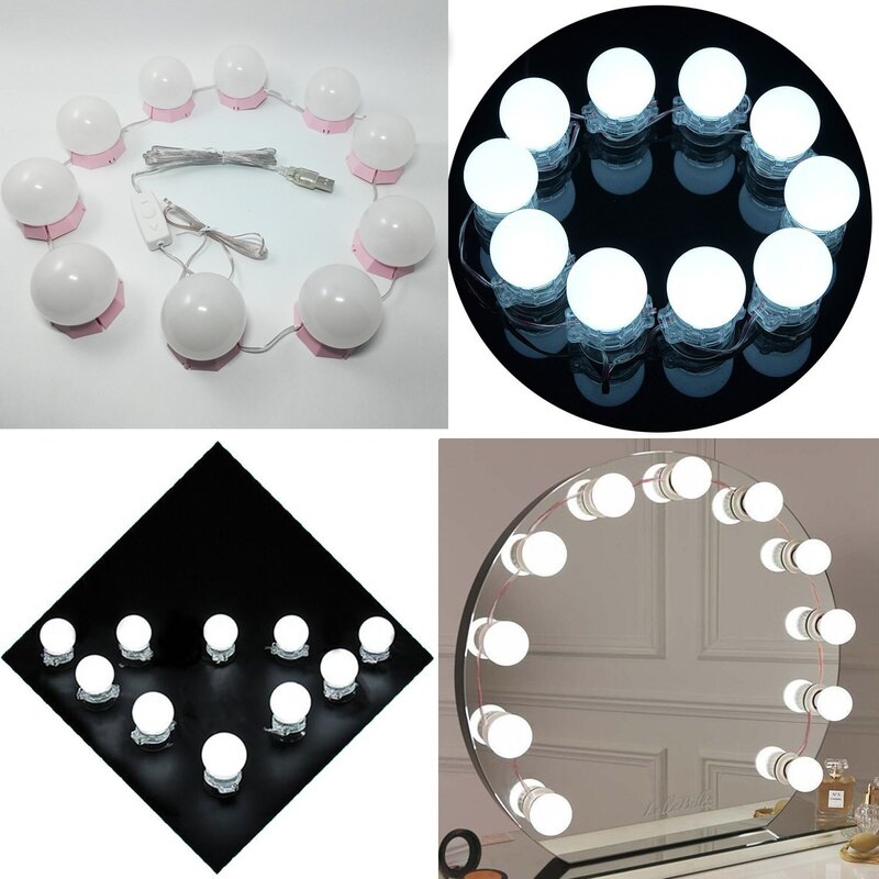 Makeup light Illuminated makeup mirror with led li... – Grandado