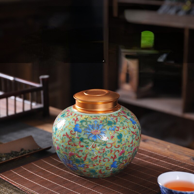 European-style Painted Ceramic Sealed Jar Exquisit... – Grandado