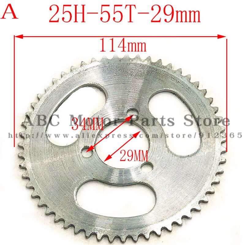 25H 55T 65T 68T 70T 80T 92T Tand 29/54/55mm Tandwiel Voor 47CC 49CC ...