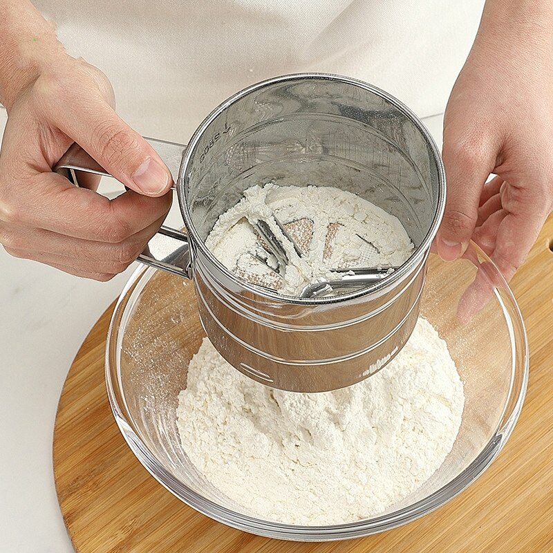 Stainless Steel Mesh Flour Sifter Mechanical Bakin... – Grandado