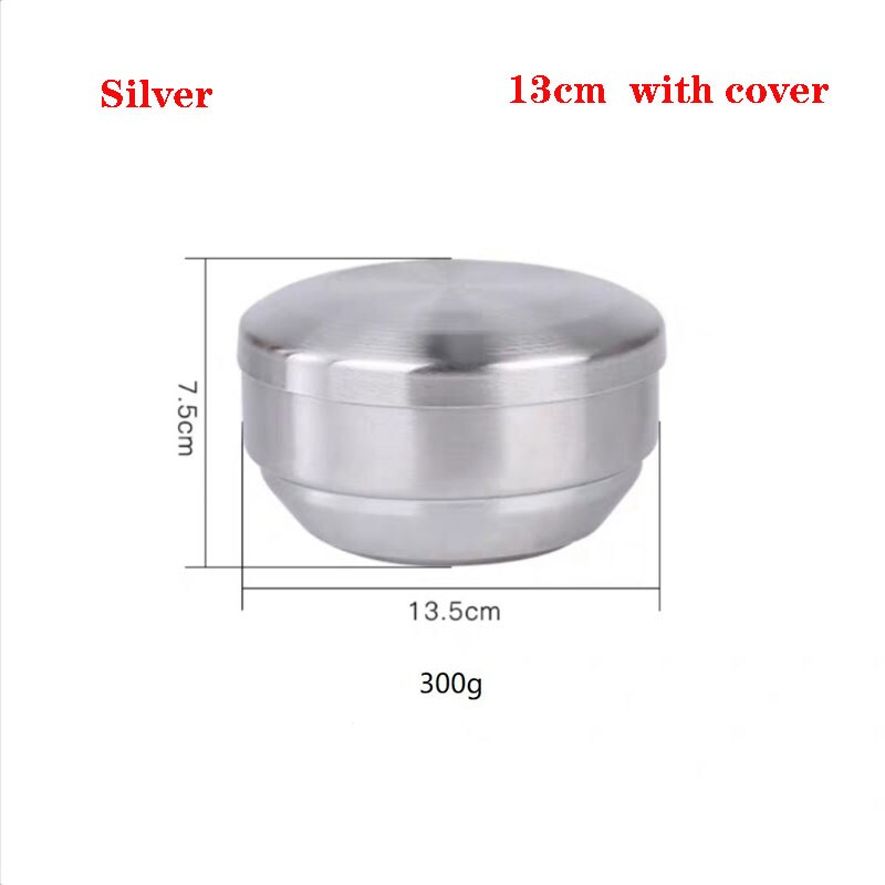 304 Korean Stainless Steel Double Rice Bowl With L... – Grandado