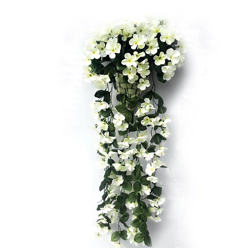 Violet kunstig blomst dekoration simulation væghæn... – Vicedeal