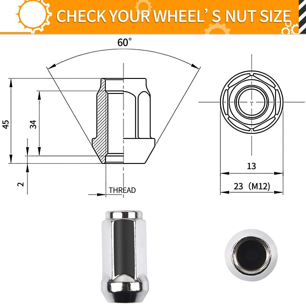 MIKKUPPA M14x1.5 Lug Nuts Replacement for Silverad... – Vicedeal